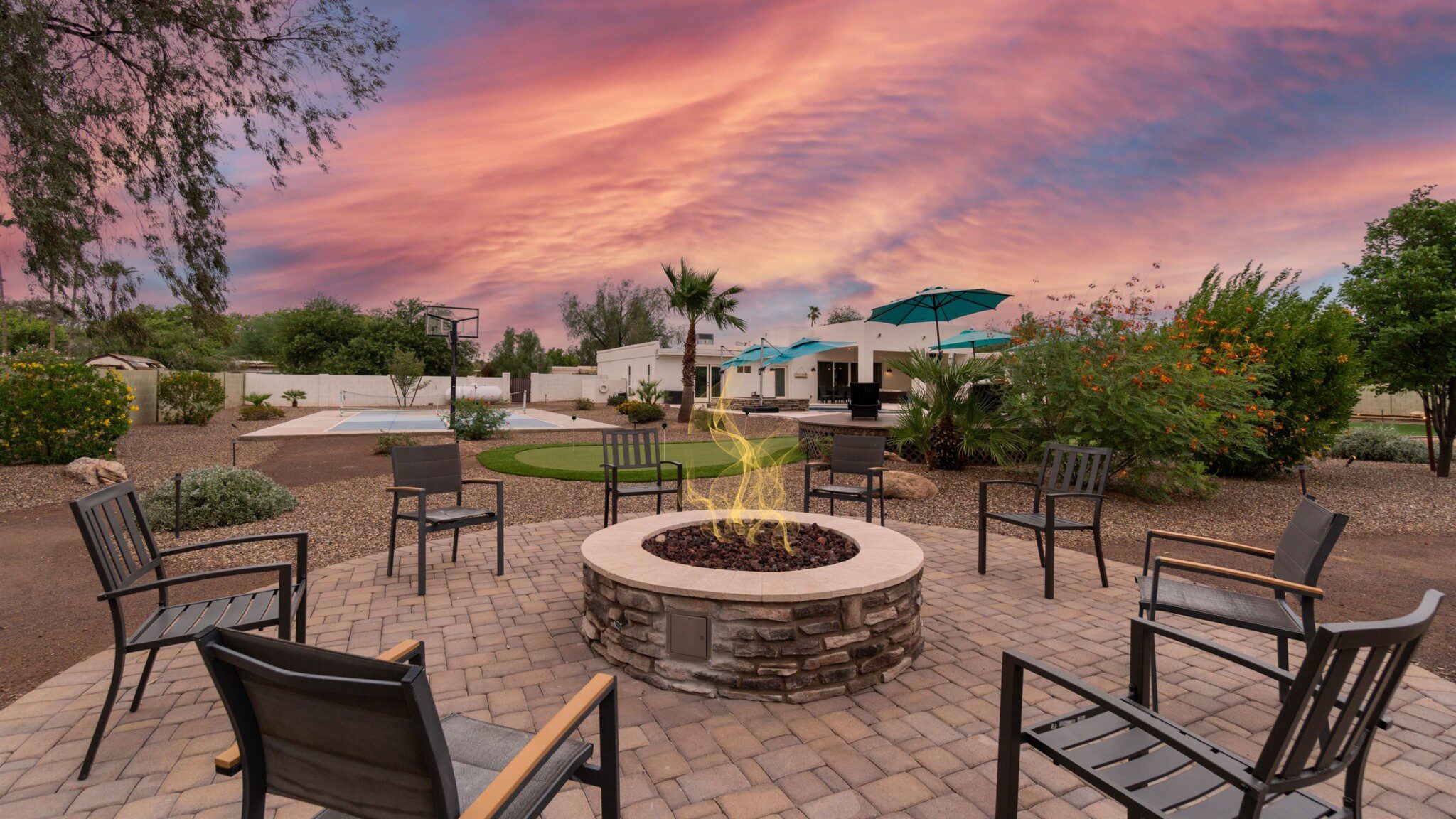 Resort Yard w/ Pickleball & Salt Water Pool! - Modern Retreats