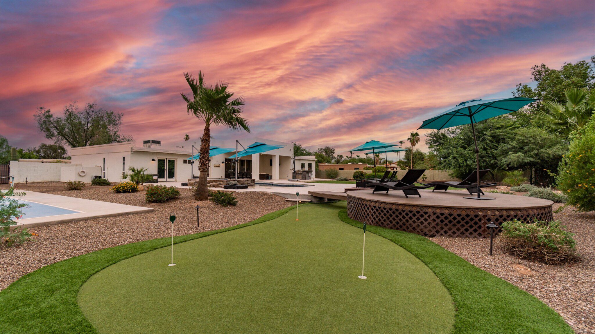 Resort Yard w/ Pickleball & Salt Water Pool! - Modern Retreats